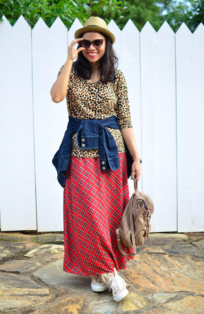 Tartan Skirt and Leopard Blouse | MY SMALL WARDROBE
