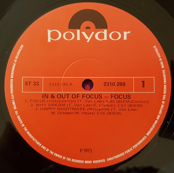 Rock On Vinyl: Focus - In And Out Of Focus (1971)