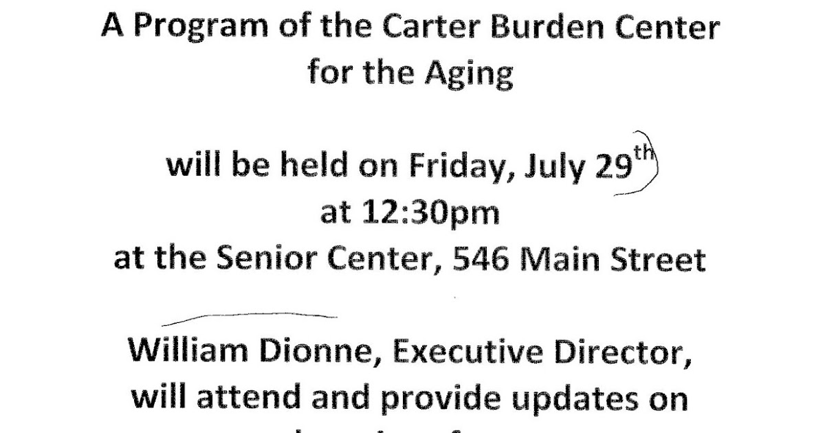 Roosevelt Islander Online: Carter Burden Center For The Aging Holding ...