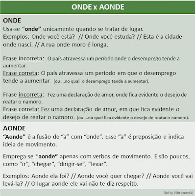 Com a Palavra, o Português: ONDE ou AONDE?