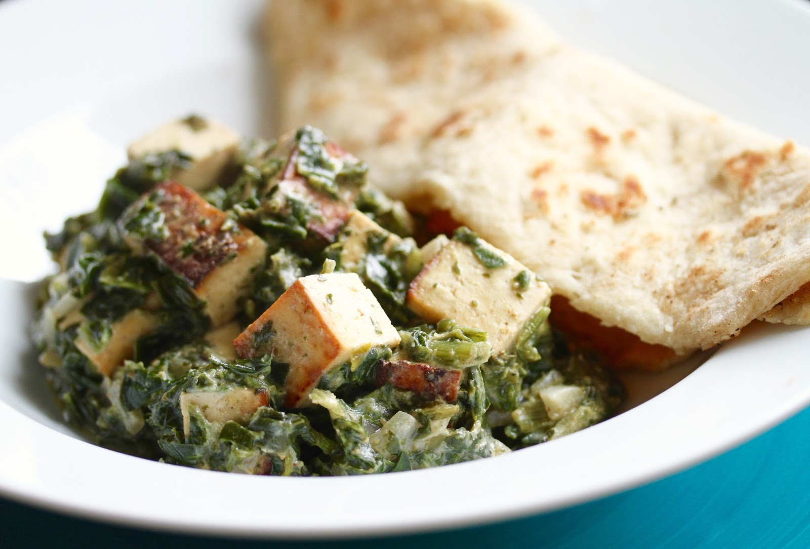 Smith's Vegan Kitchen: Tofu Saag Paneer and No-Yeast Vegan Naan