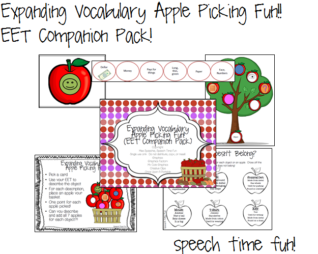Expanding Vocabulary Apple Picking Fun!! ((EET Companion Pack ...