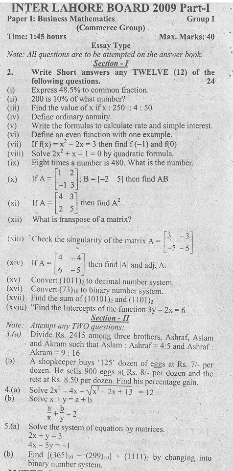 Self Study Notes Business Mathematics Part I Subjective Type self-study-notes-business-mathematics-part-i-subjective-type