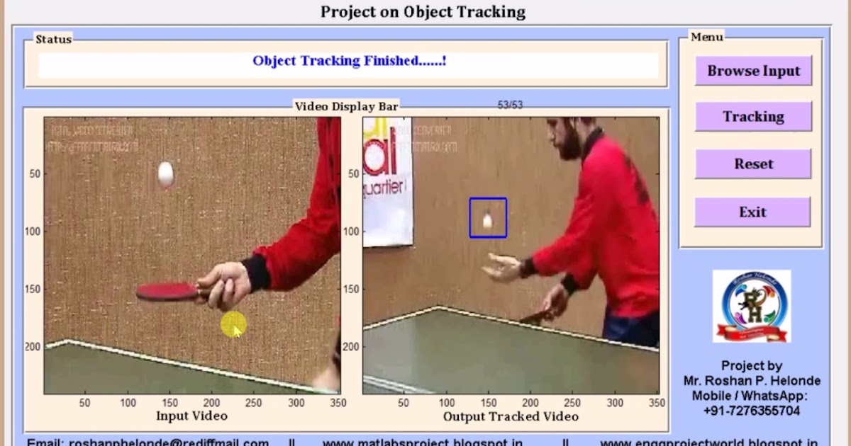 Matlab Code For Object Detection And Tracking Final Year Project ~ Engineering Projects 4991
