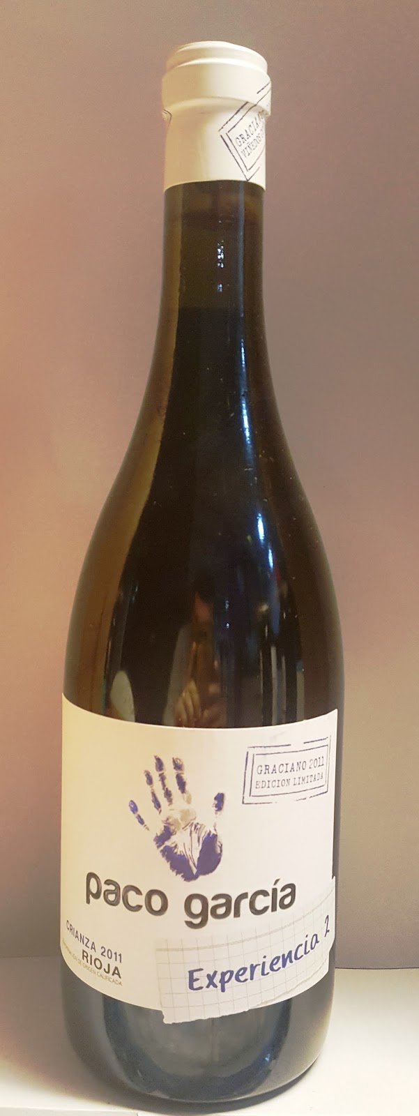 Vinos y platos fuera de carta: Paco García experiencía2 2011, D.O.C. Rioja.