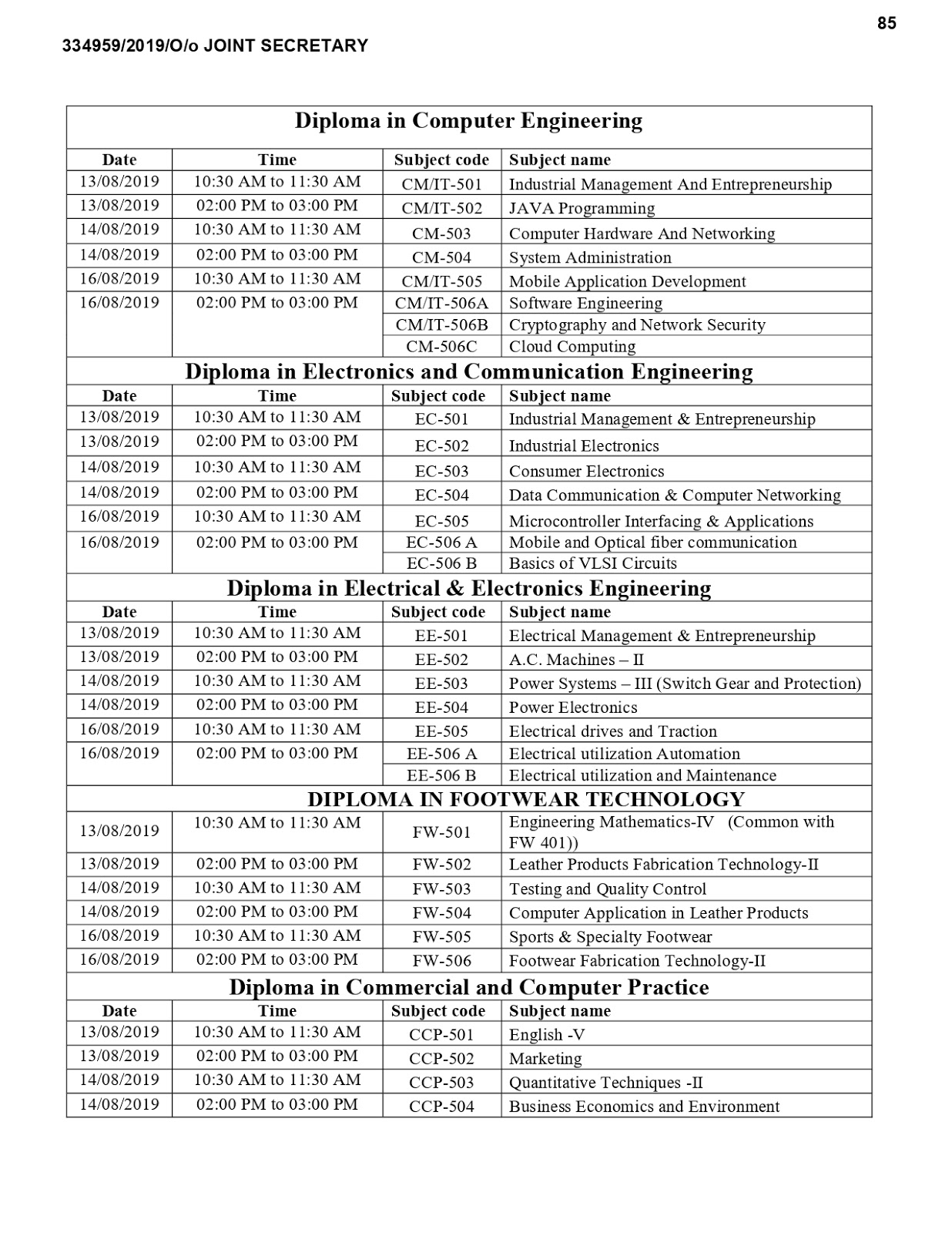 TS SBTET DIPLOMA Time-Table-MID1-MID2-of-C18-UT1-UT2-of-C16-C16S