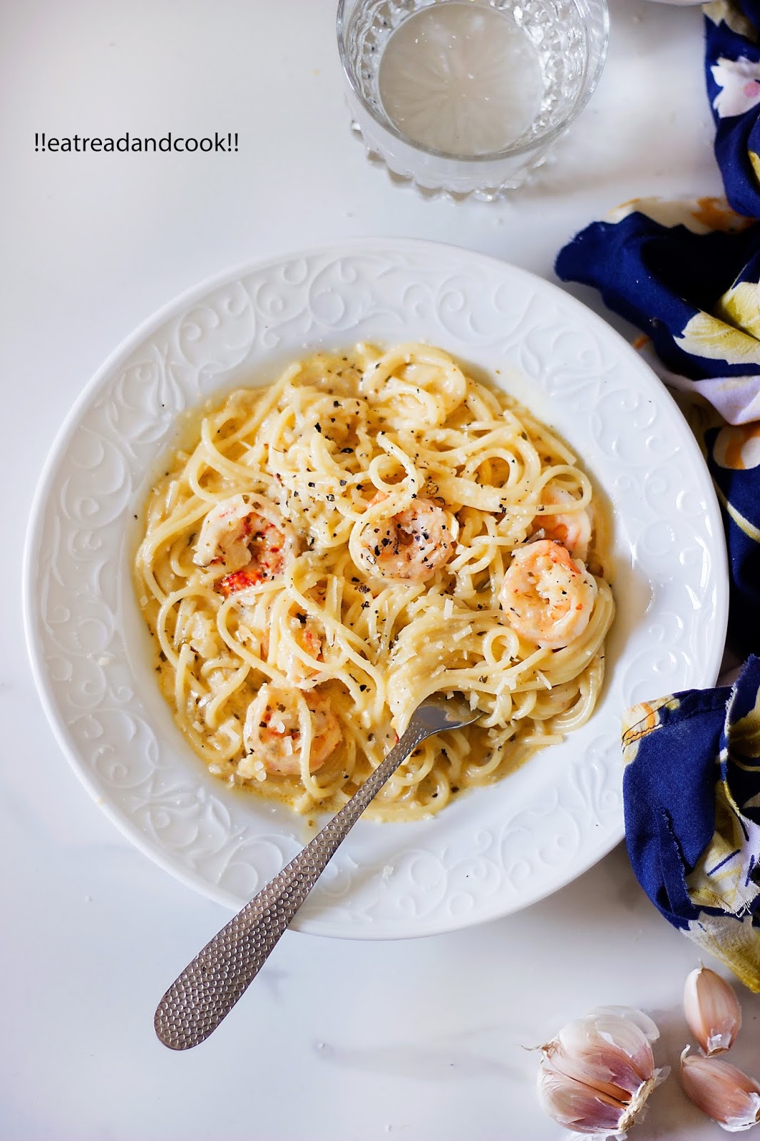 Garlic Prawn Creamy Pasta