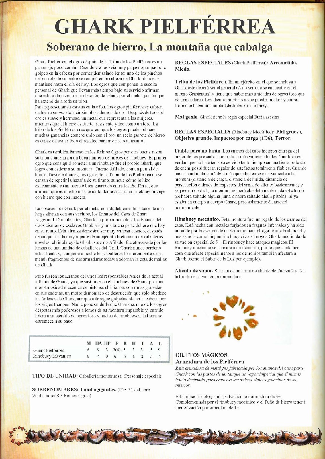 Warhammer Fantasy Legends: Ghark Pielférrea