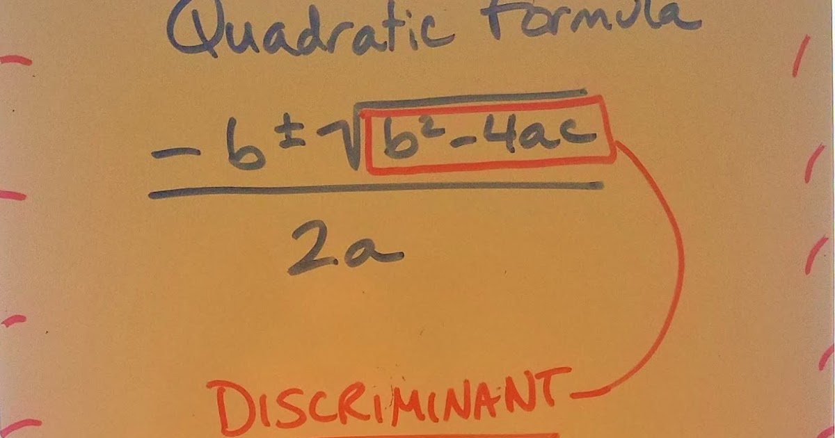 Algebra I @ Field School: Using the Discriminant