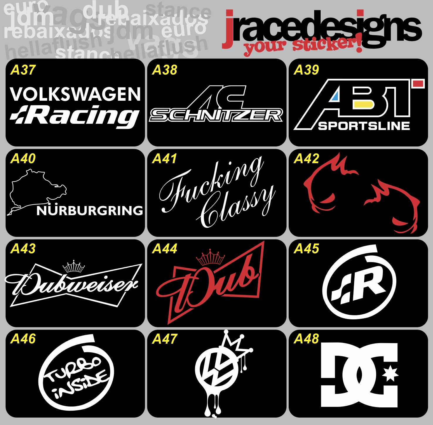 JRace Custom Stickers: Adesivos LifeStyle, Rebaixados, Turbinados ...