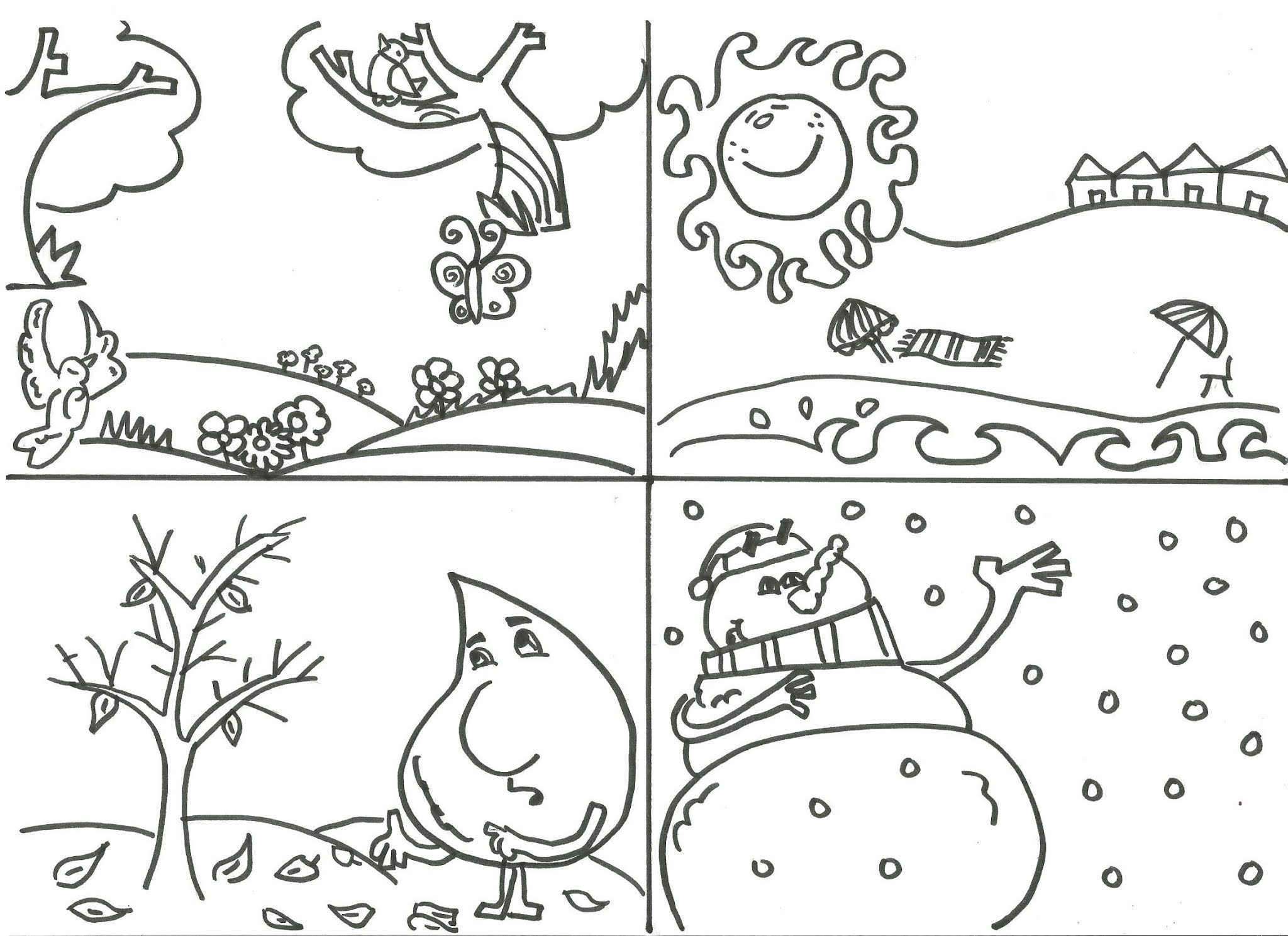 LAS ESTACIONES DEL AÑO PARA COLOREAR