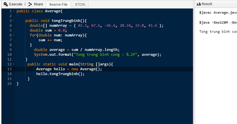 Viết chương trình java tính trung bình cộng của mảng - Thủ thuật lập ...