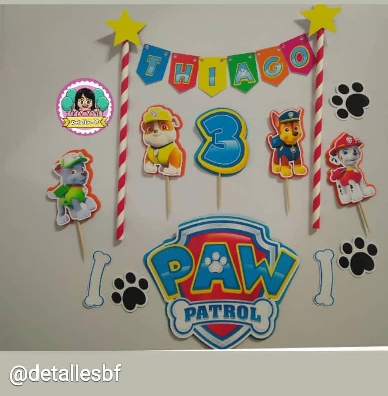 Topper Paw Patrol Thiago 3 - Mis Toppers Tus Toppers