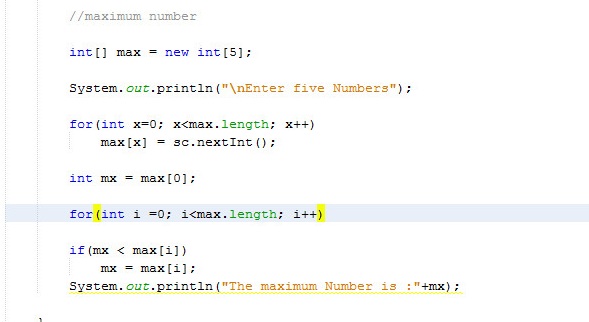 ايجاد العدد الاكبر والاصغر بلغة الجافا , find the maximum and minimum ... ايجاد العدد الاكبر والاصغر بلغة الجافا , find the maximum and minimum ...