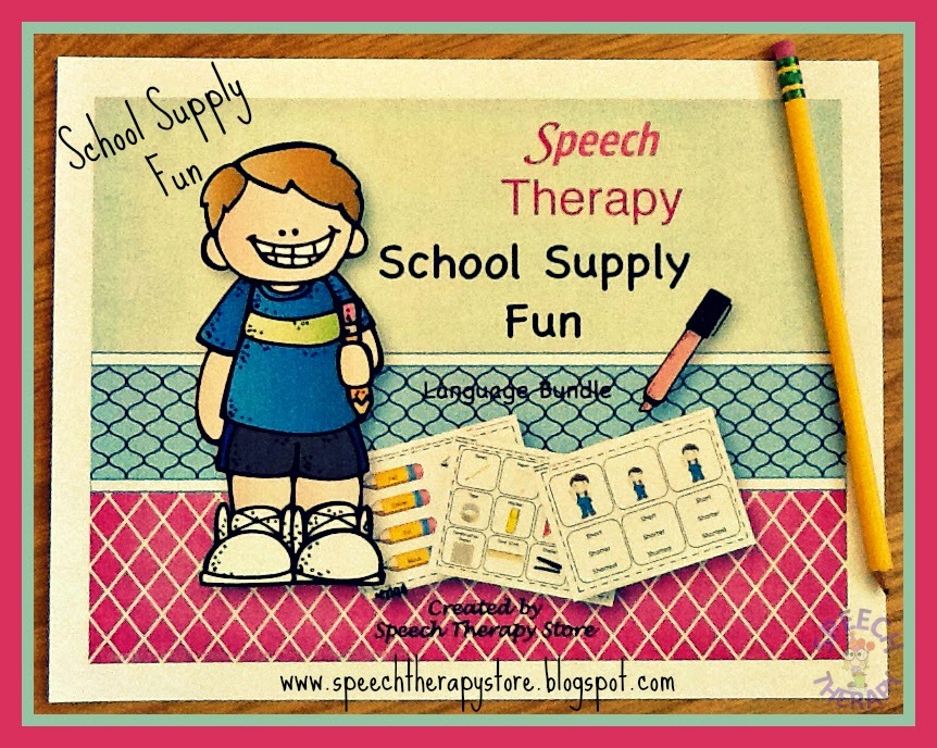 Speech Therapy: School Supply Fun