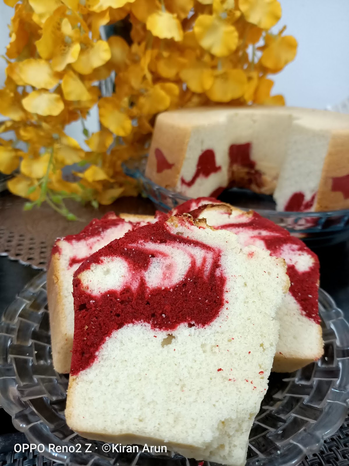 Red velvet marble cake