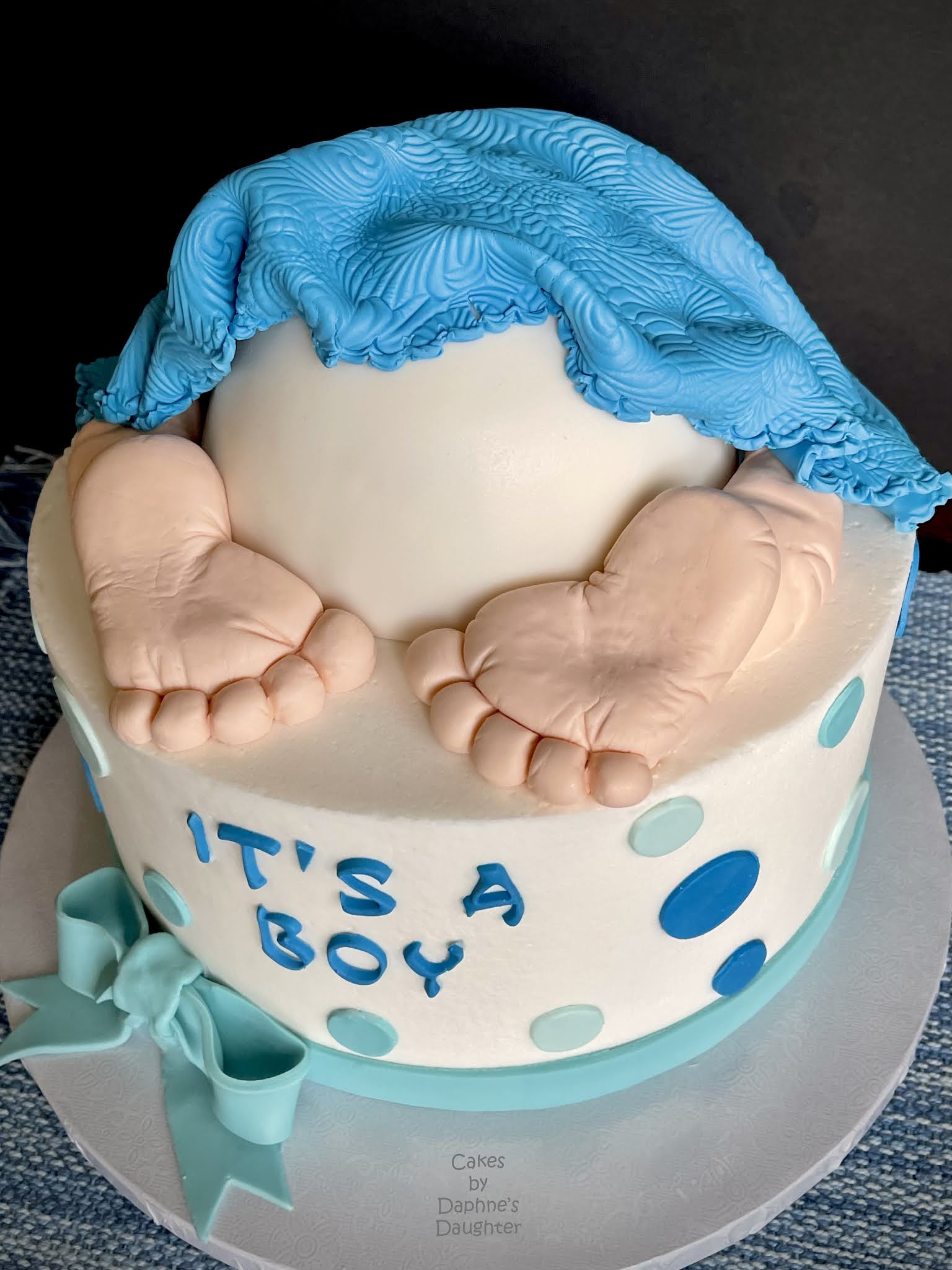 The Bake More: Easy Baby Bottom Cake - Feet made with cookie cutters