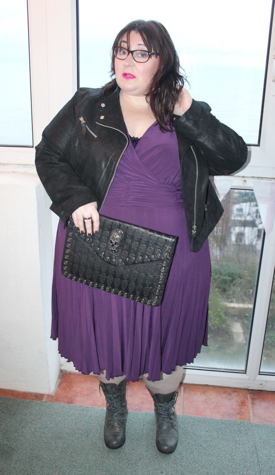 Yours Clothing purple 99p dress OOTD - Love Leah