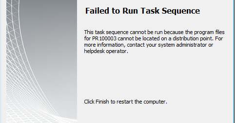 Henk's blog: The task sequence cannot be run because the program files ...