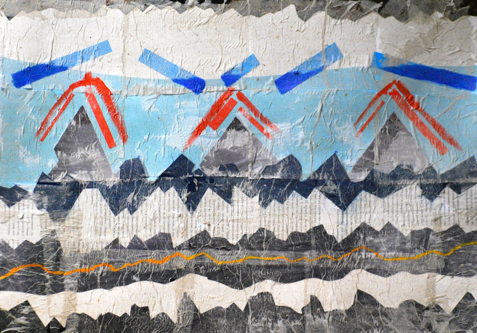 The flying art room: Asymmetrical and symmetrical collage (IB Visual Arts)