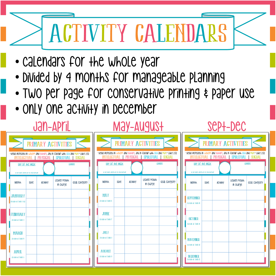 Primary Activity Ideas: Primary Activities Planning Meeting