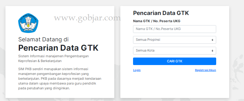 Pencarian Data GTK/Nama GTK / No. Peserta UKG - Sekases