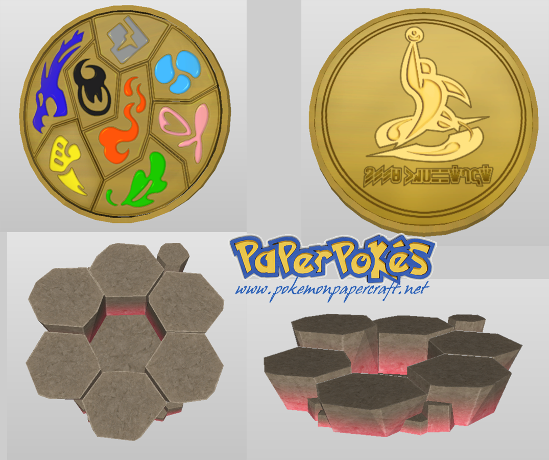 PaperPokés - Pokémon Papercraft: Champion Trial Medal & Pokemon Den
