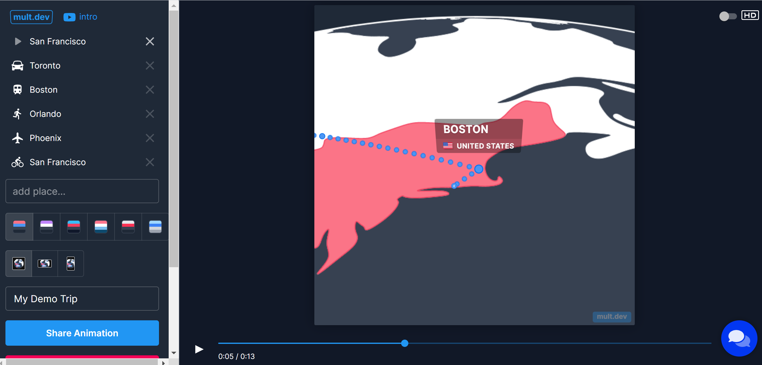 Mult.dev - A New Way to Quickly Make an Animated Map - Classwork