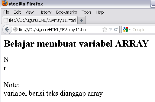 Cara Untuk Membuat Variabel Array Pada Javascript - Part 3 - Niguru ... Cara Untuk Membuat Variabel Array Pada Javascript - Part 3 - Niguru ...