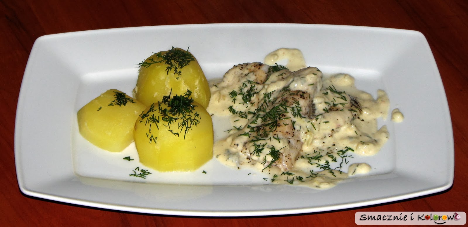 Smacznie i Kolorowo: Filety z mintaja w sosie z gorgonzoli