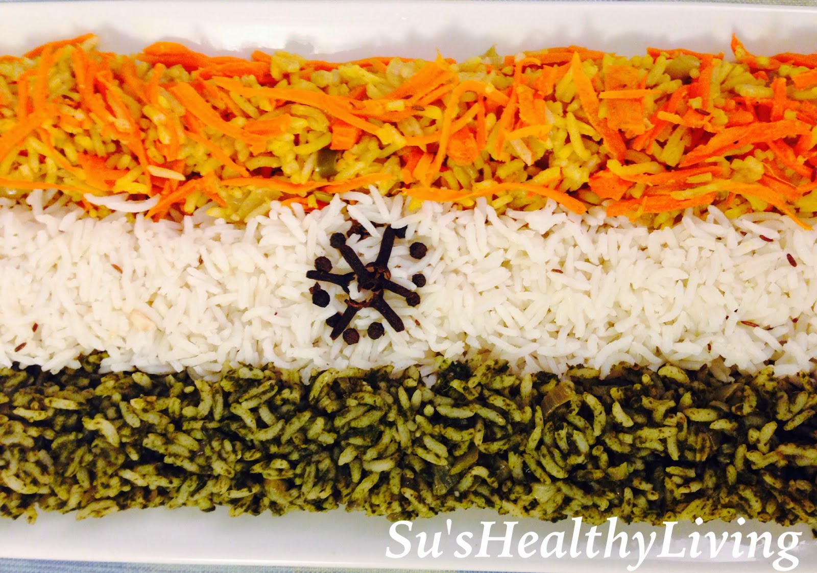 Su'sHealthyLiving: Indian Independence Day Special: Tricolor Rice Platter