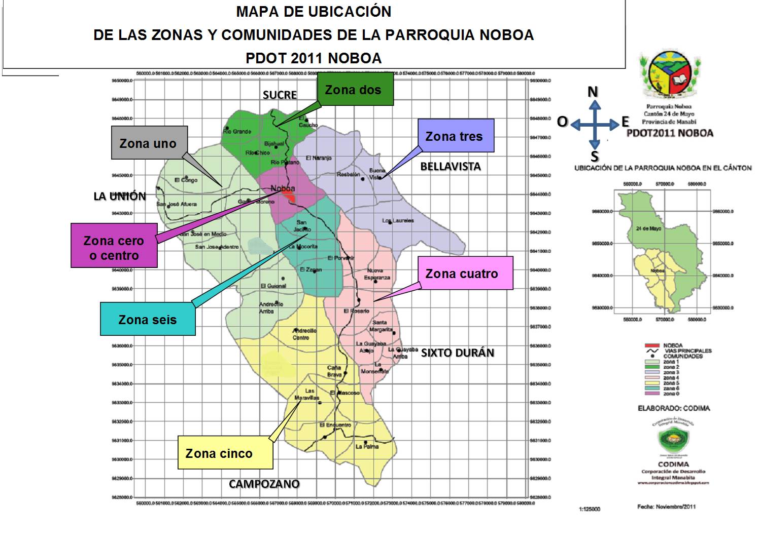 Parroquia Rural de Noboa: MAPA DE LA PARROQUIA ACTUALIZADO AL AÑO 2011