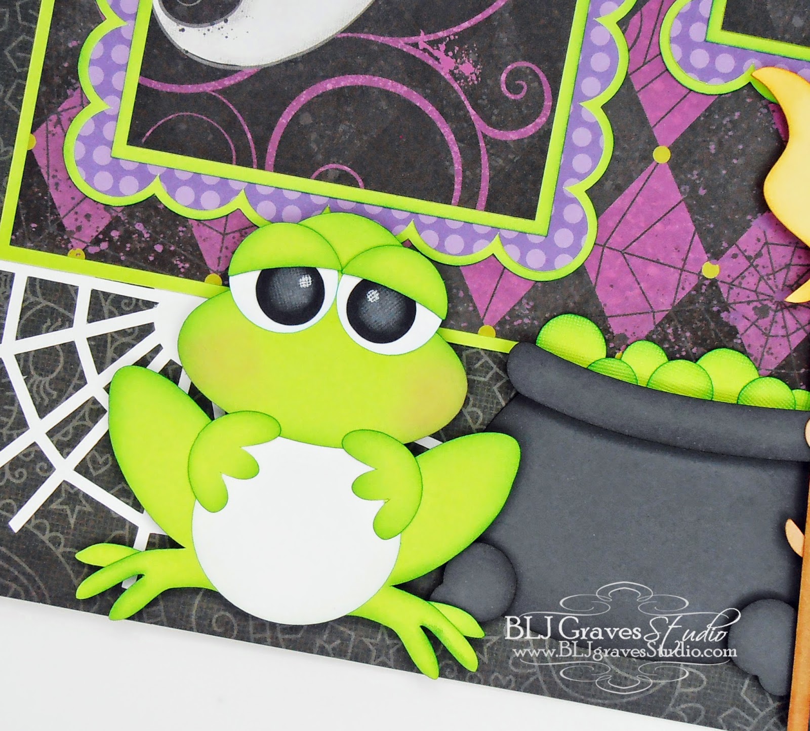 BLJ Graves Studio: Cute Witch Halloween Scrapbook Layout & Blog Hop Winner