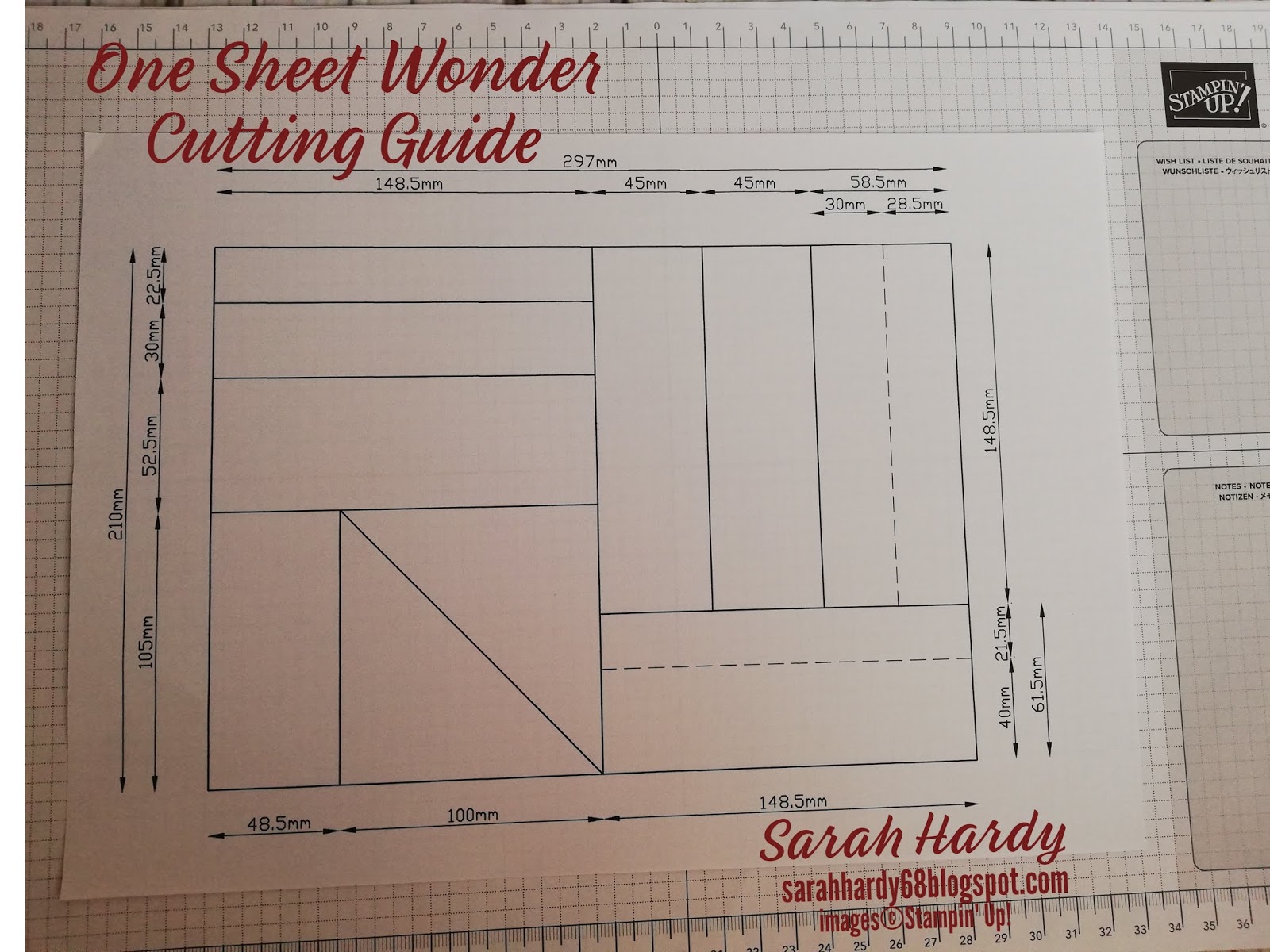 A One Sheet Wonder Cutting Guide in Metric Measurements - Sarah Hardy