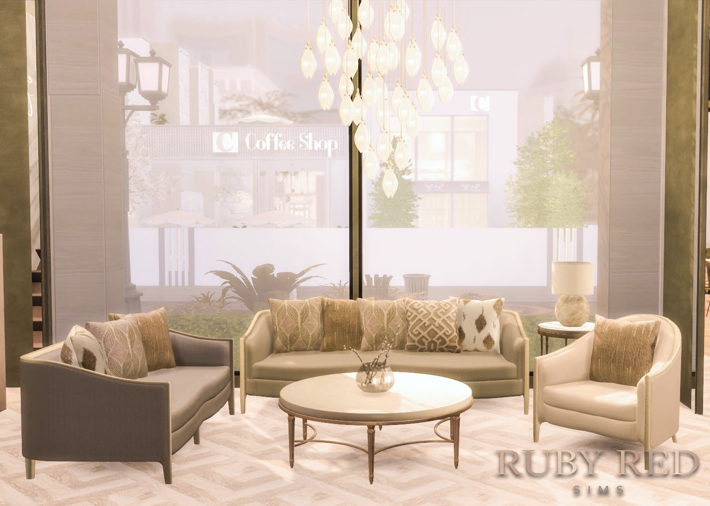 Sims 4 - November: Aura Lounge + CC Set [Ruby Red Sims]