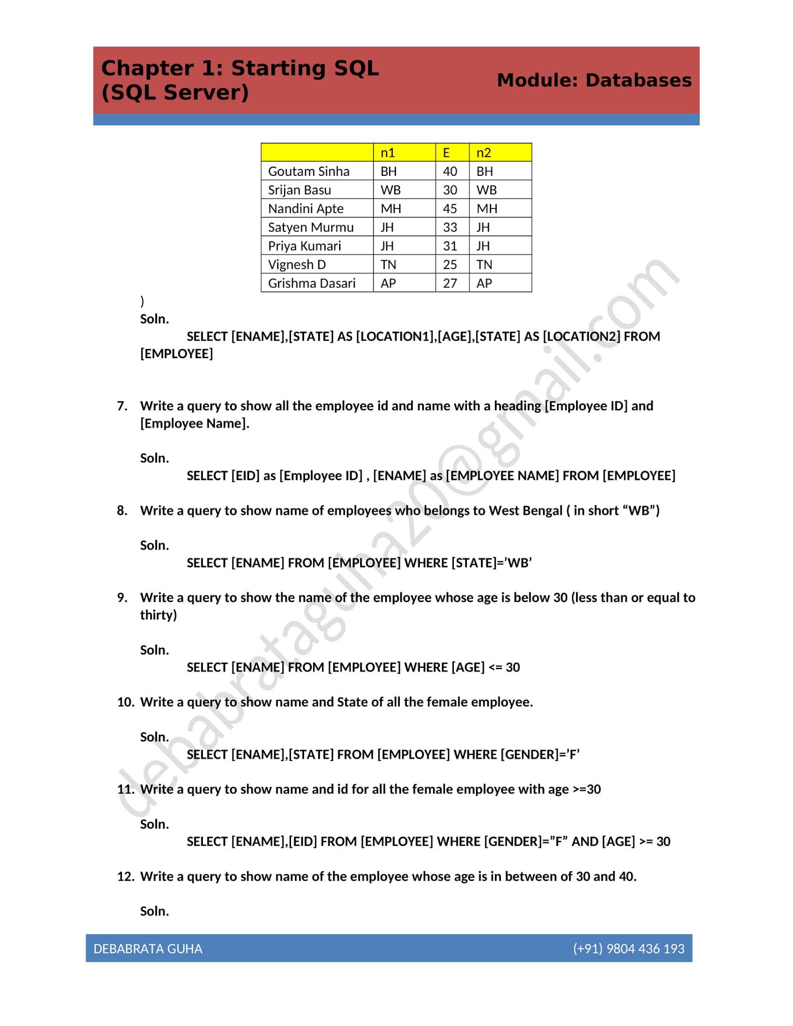Ms Sql Server Solution Chapter 1 Starting Sql