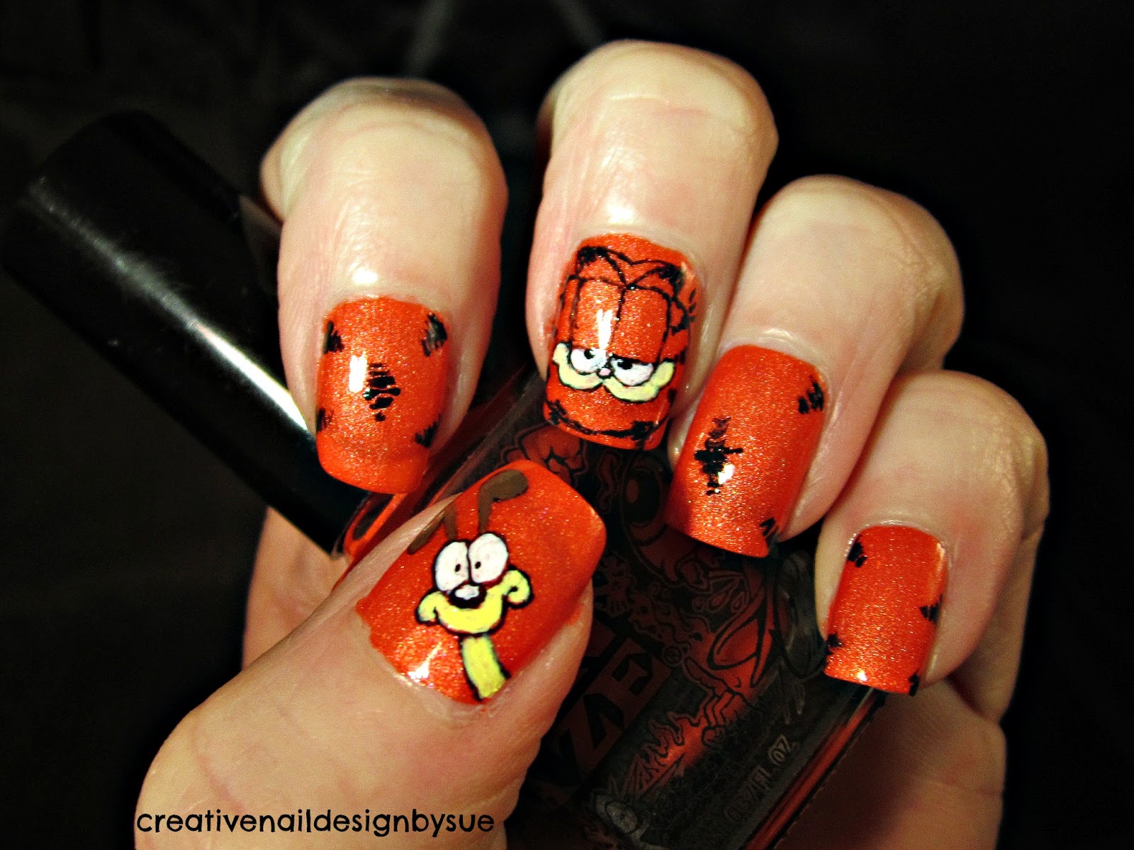 Creative Nail Design by Sue: Digit-al Dozen Does Animal Week-Garfield ...