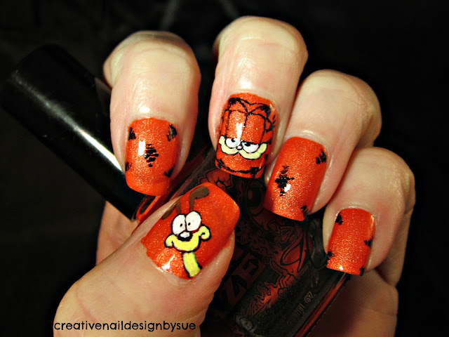 Creative Nail Design by Sue: Digit-al Dozen Does Animal Week-Garfield ...