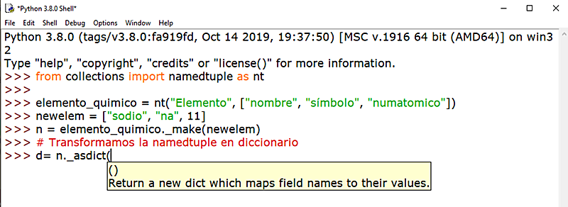 APRENDER A PROGRAMAR CON PYTHON: NAMEDTUPLES