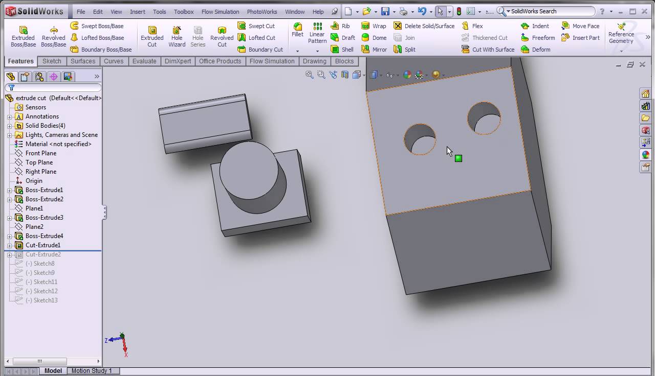 21 feature extrude cut | كورسات بالعربي