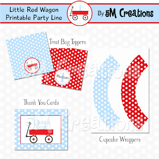 5M Creations: Little Red Wagon Party