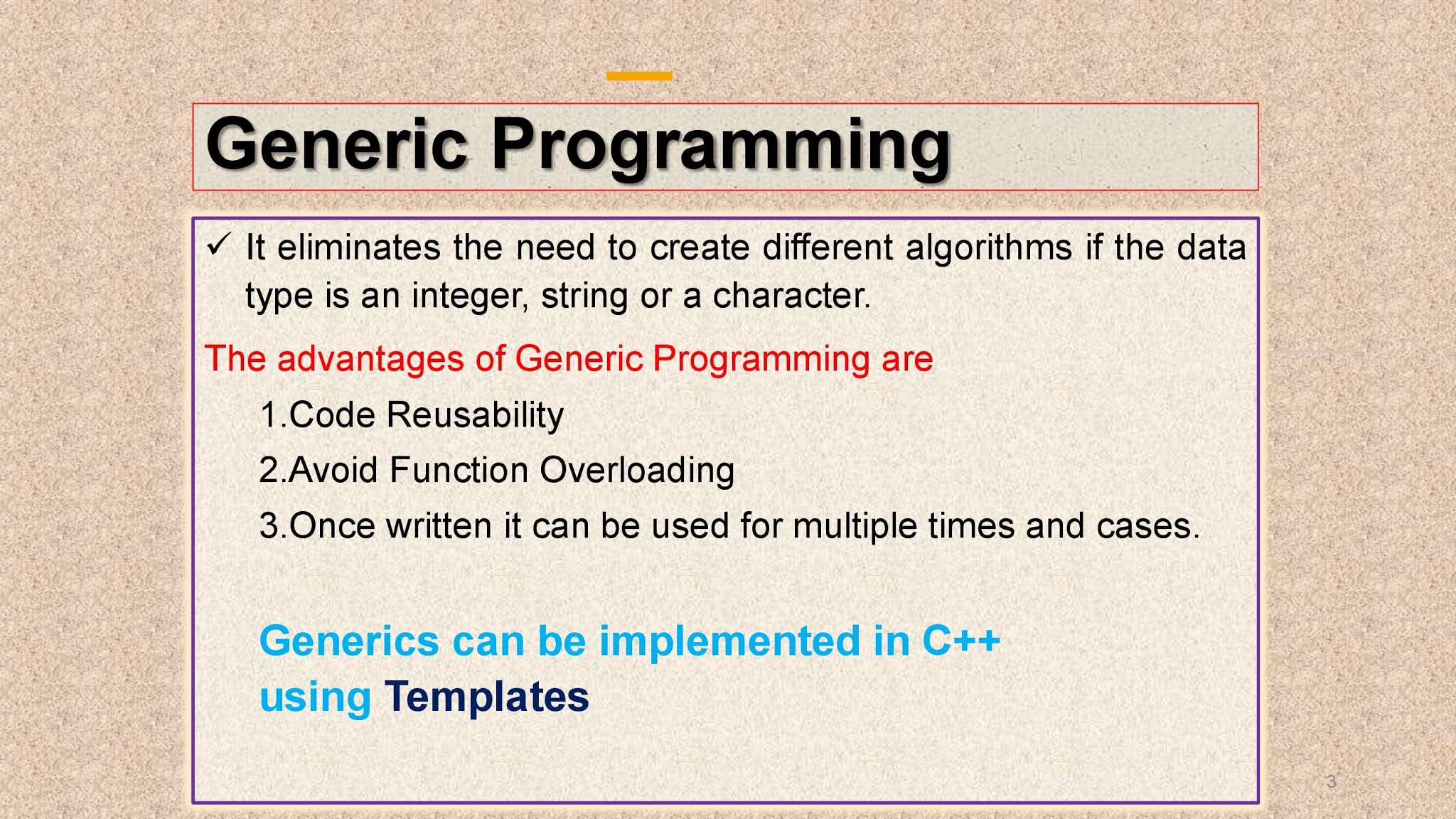 Unit Iv Template Generic Programming Packages Interfaces And Standard Template Library