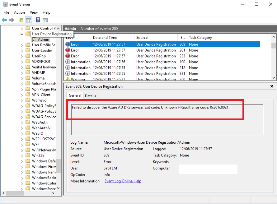 Troubleshooting Azure AD Hybrid Join and Intune AutoEnrollMDM