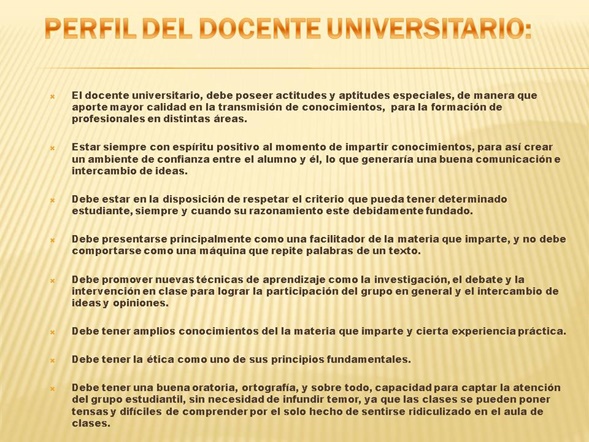 Perfil del Docente Universitario ~ Teoría y Práctica de la Didactica