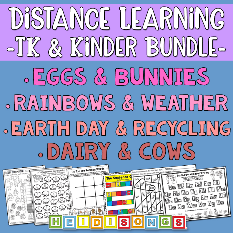 K/TK Distance Learning Packet: Chicks - NO PREP PRINTABLES! | Heidi Songs