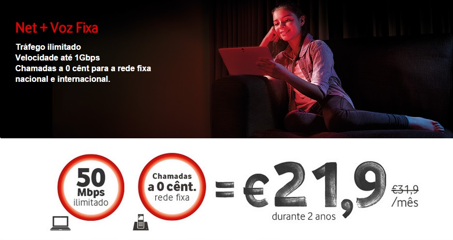 Vodafone Fibra só com Internet e chamadas de voz | Aberto até de Madrugada