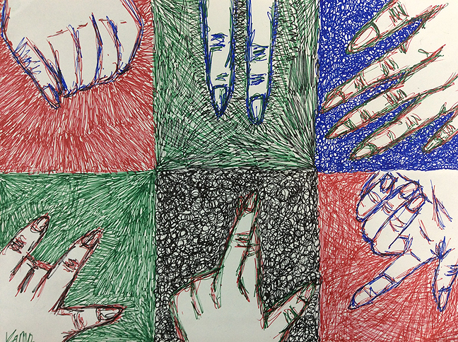 Mr. Bob's Middle & High School Art Room: Contour hand drawings Middle ...