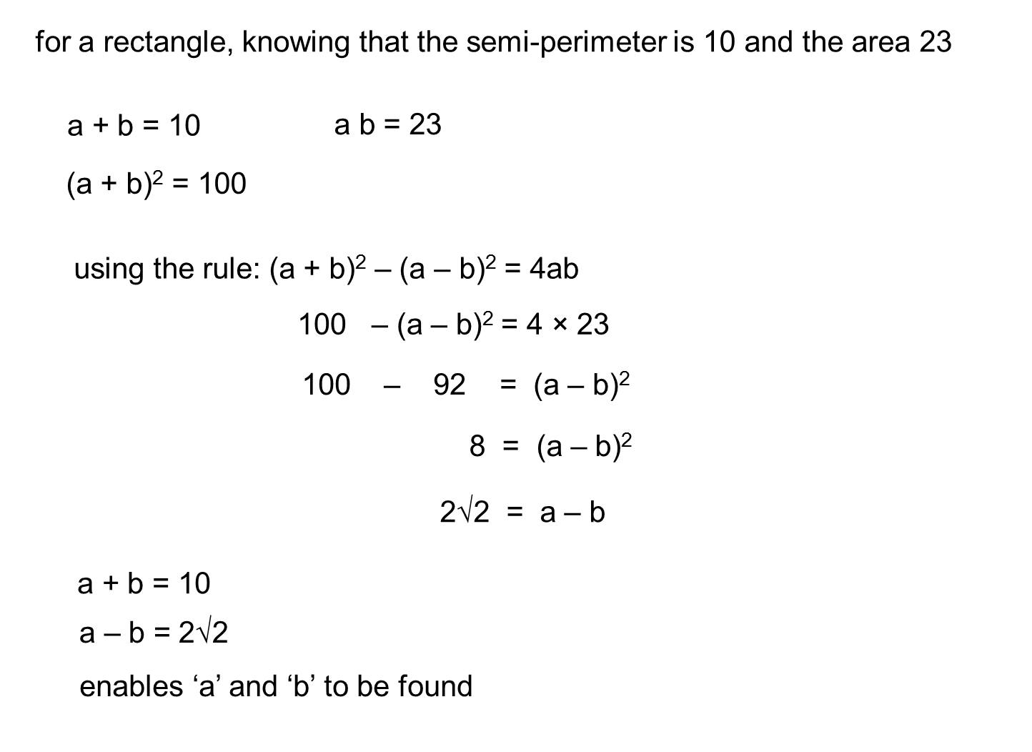 MEDIAN Don Steward mathematics teaching: babylonian quadratic equation ...