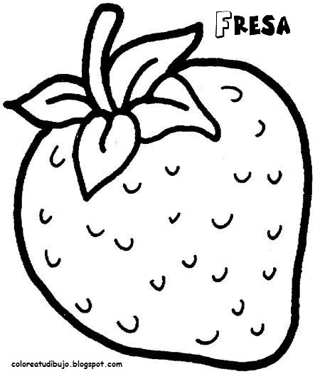 Fresa para colorear 🍓 - COLOREA TUS DIBUJOS