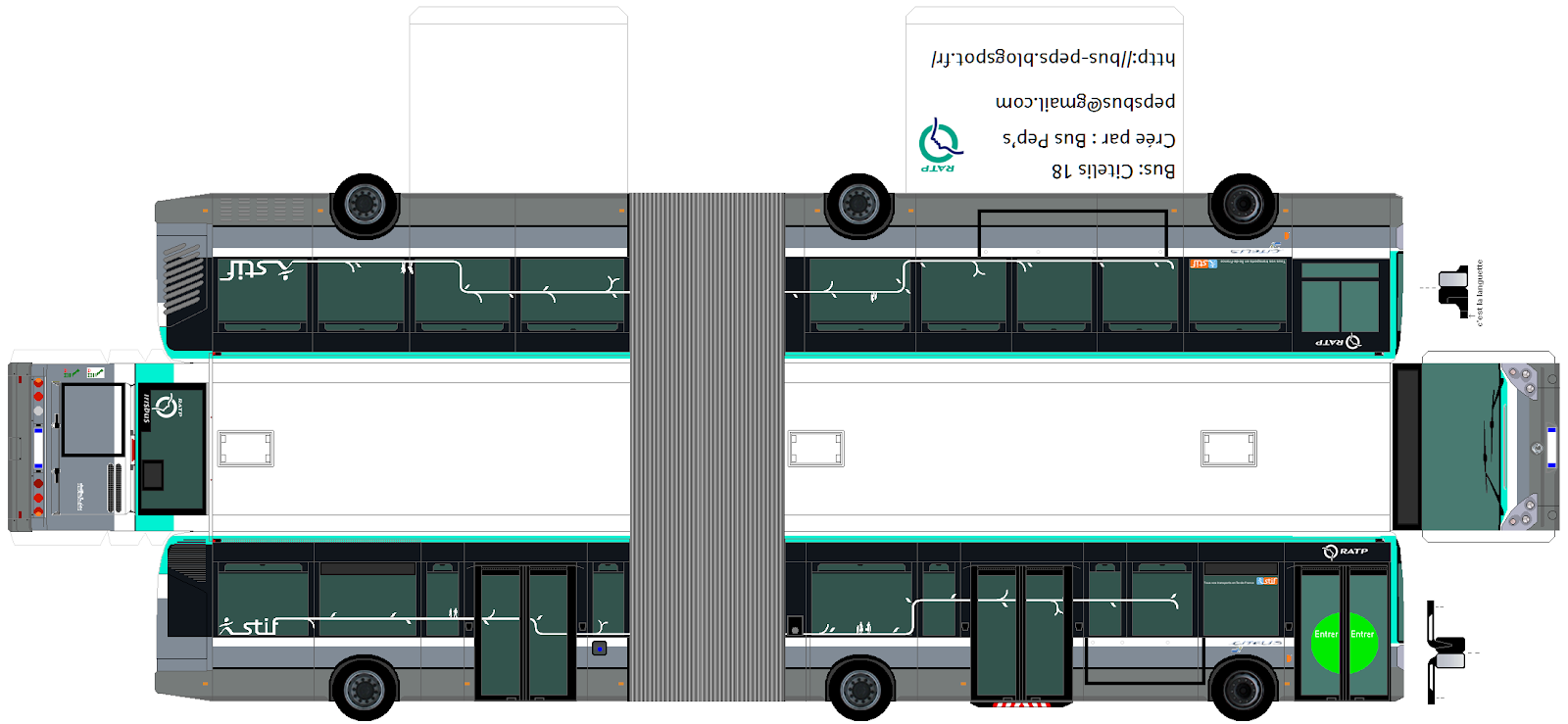Maquette papier 47: Bus RATP